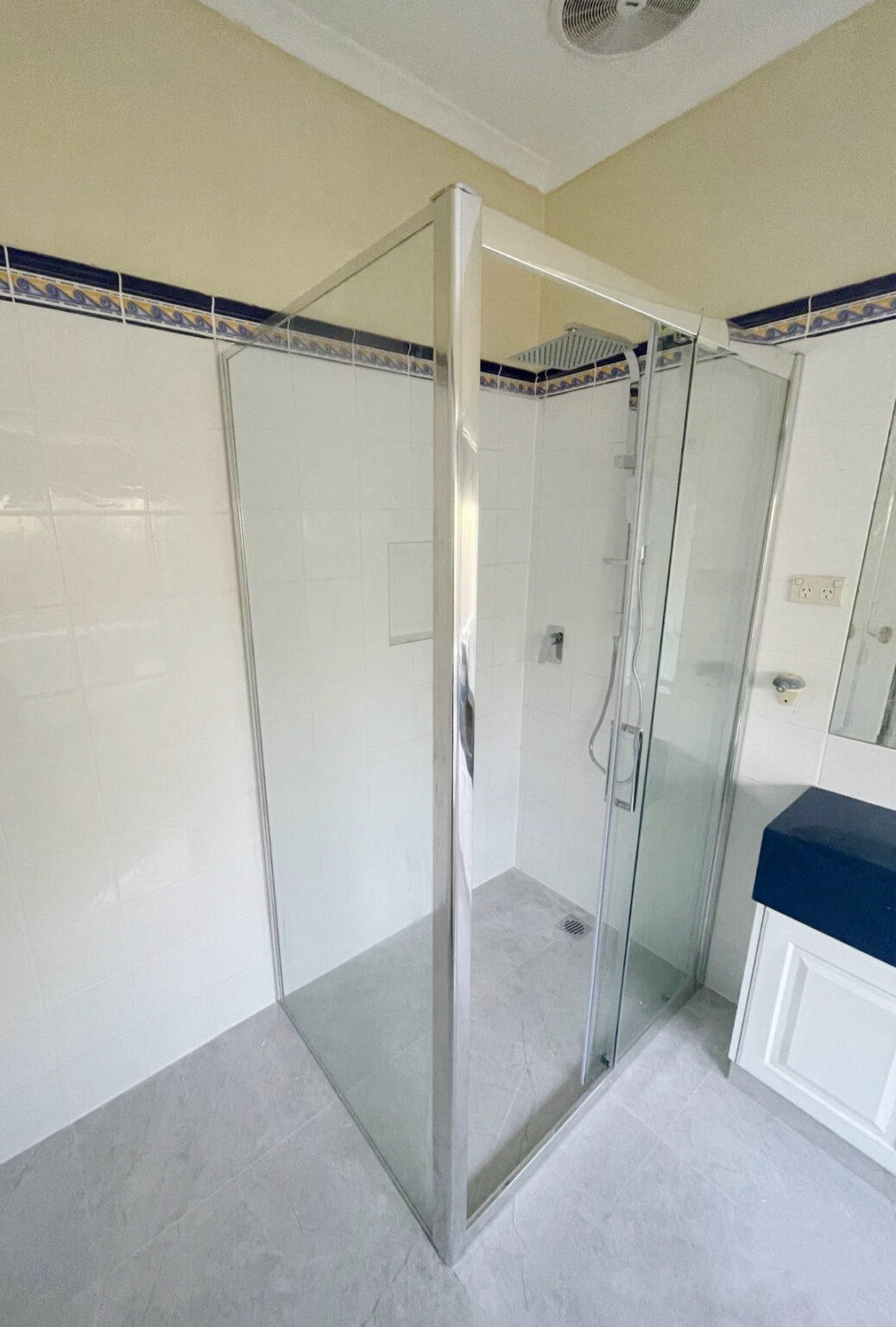 Buy 1200w Black Frameless Sliding Door in NZ - | Danik Bathroom