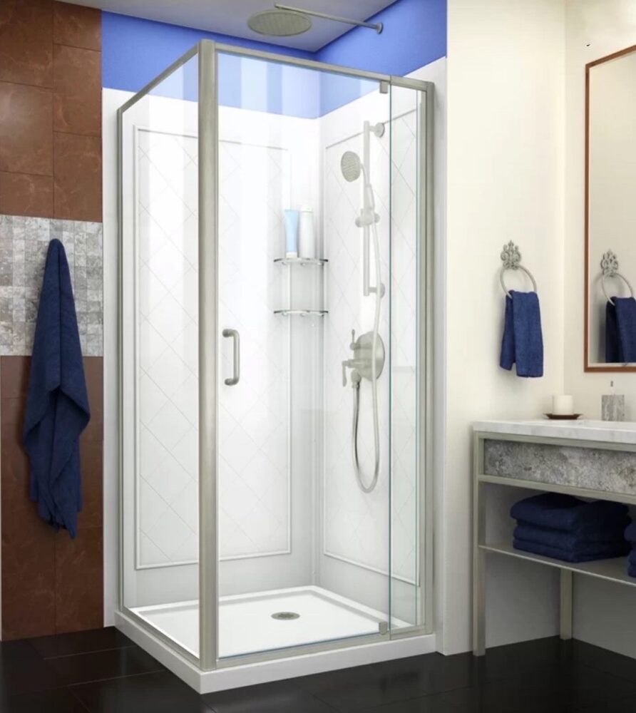 Buy Shower Box 900x900mm Square Chrome Frame in NZ - | Danik Bathroom