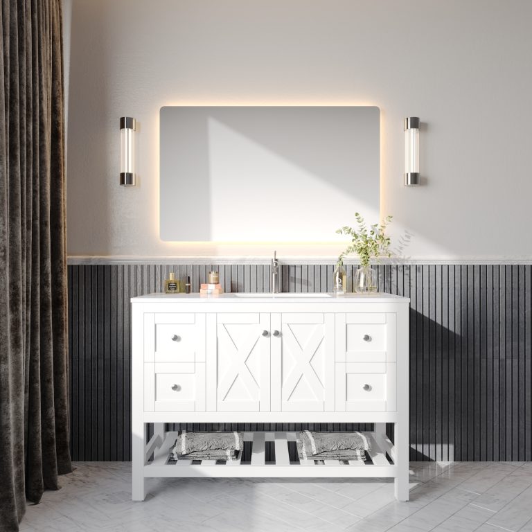 villa stylish 1200mm oak wood white vanity | Danik Bathroomware