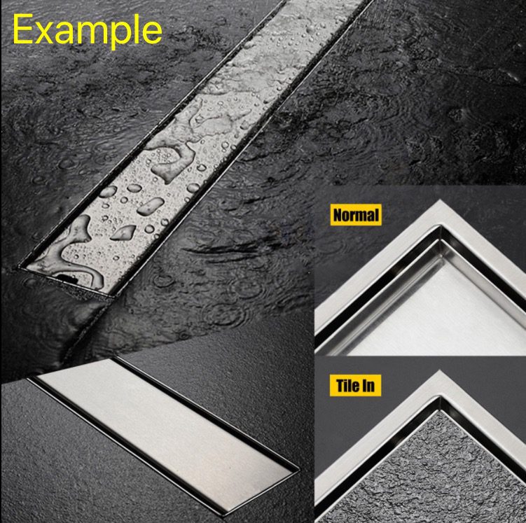 Buy Tile Insert Drain 700 Black stainless in NZ - | Danik Bathroom