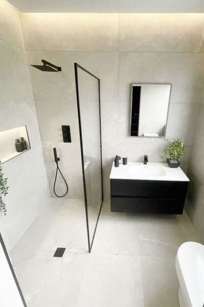 Buy Walk-in Glass 1000mm Walk In Black NZ - | Danik Bathroom