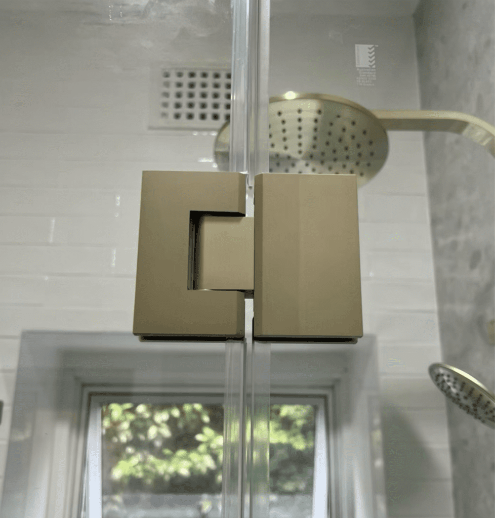 Buy Frameless brushed gold shower box in NZ - | Danik Bathroom