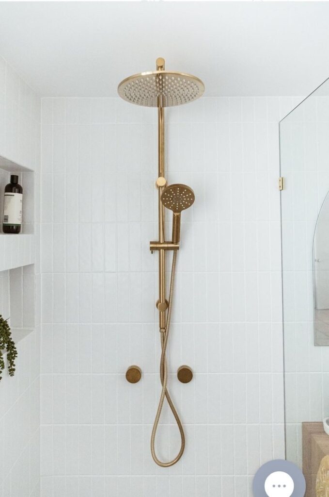Buy Round Shower set in Brushed Gold in NZ - | Danik Bathroom