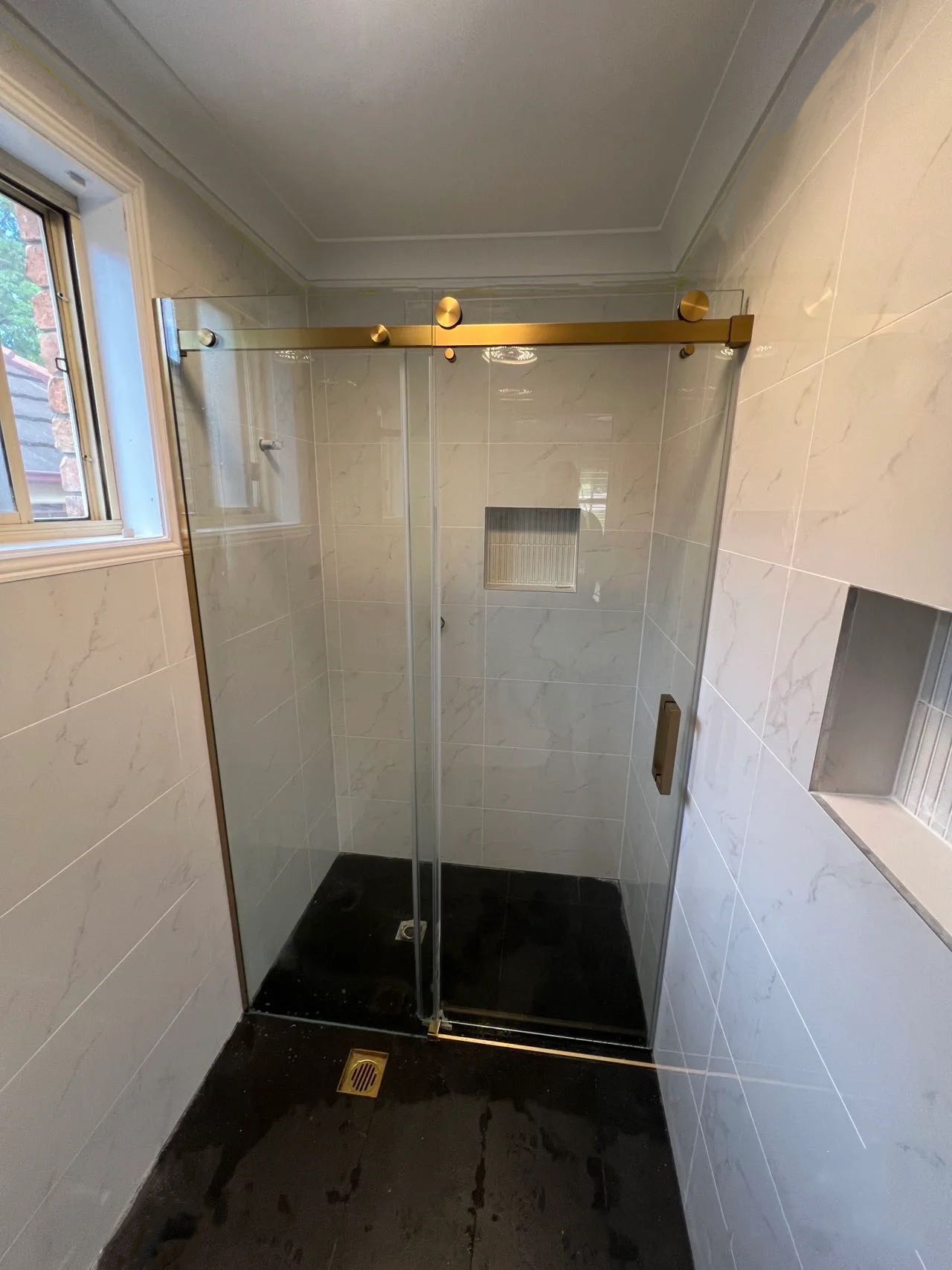 Buy Burshed Gold shower door 1800mm in NZ - | Danik Bathroom