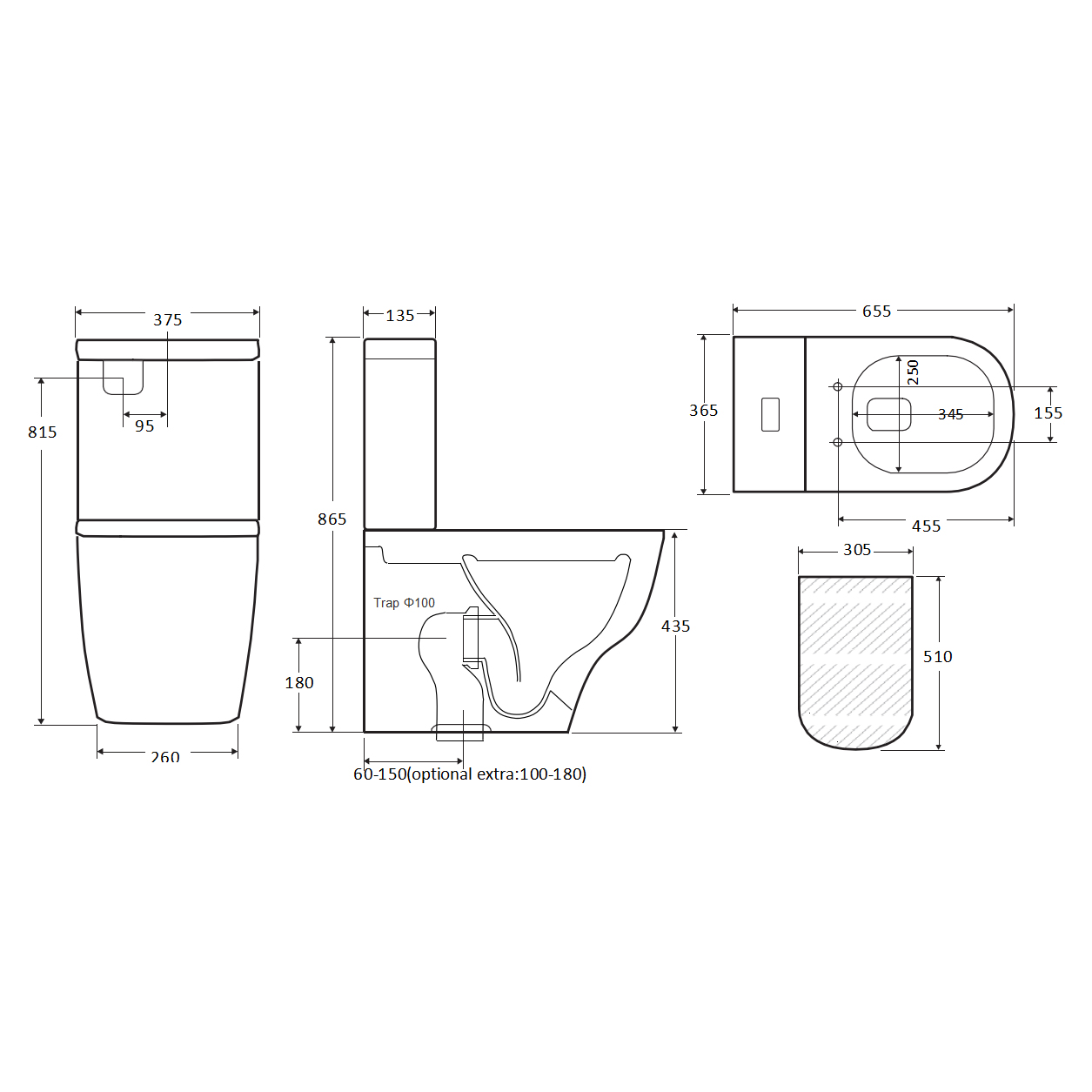 Buy Vortex Flush Nano Glaze Toilet in NZ - | Danik Bathroom