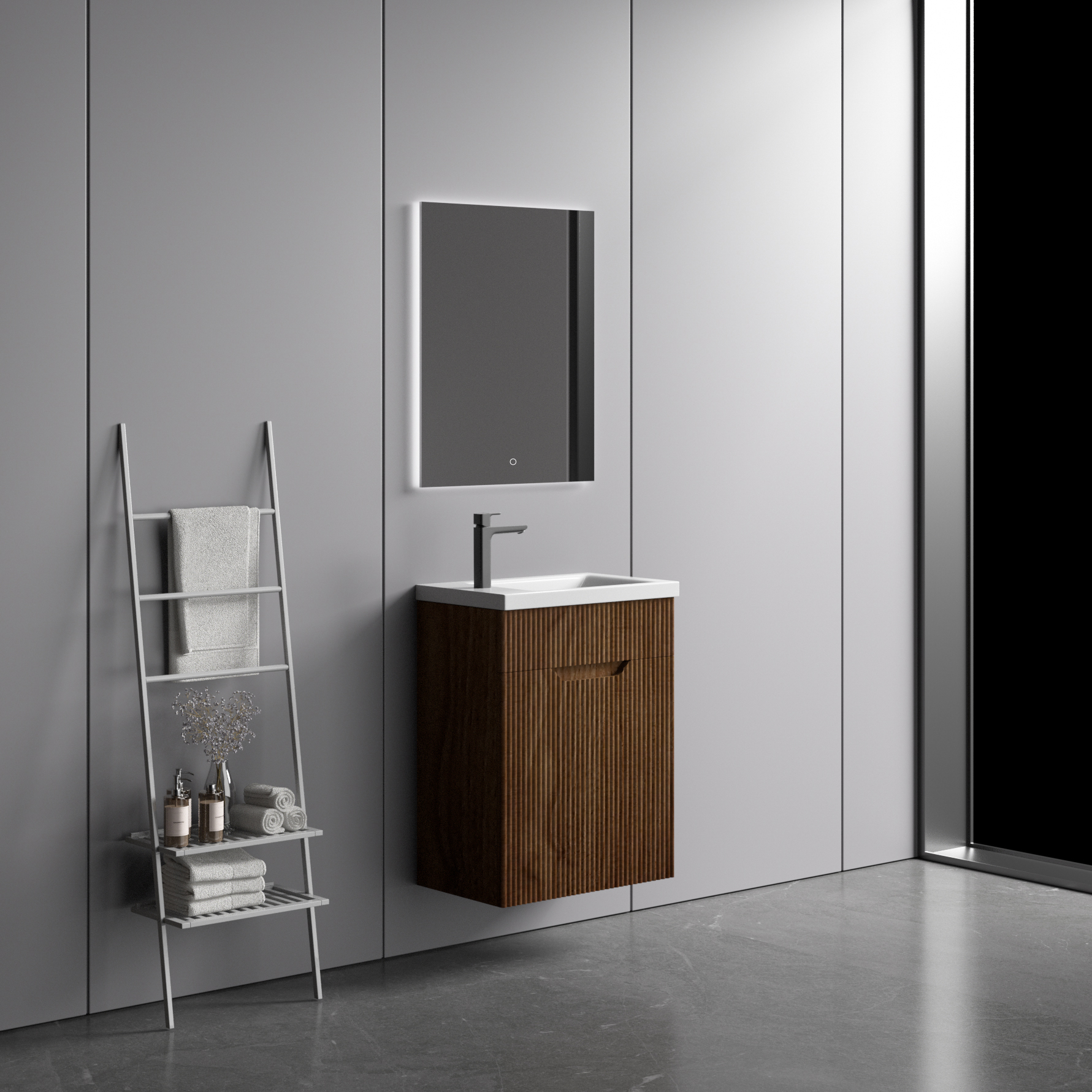 Buy 400mm Walnut Plywood Vanity in NZ - | Danik Bathroom